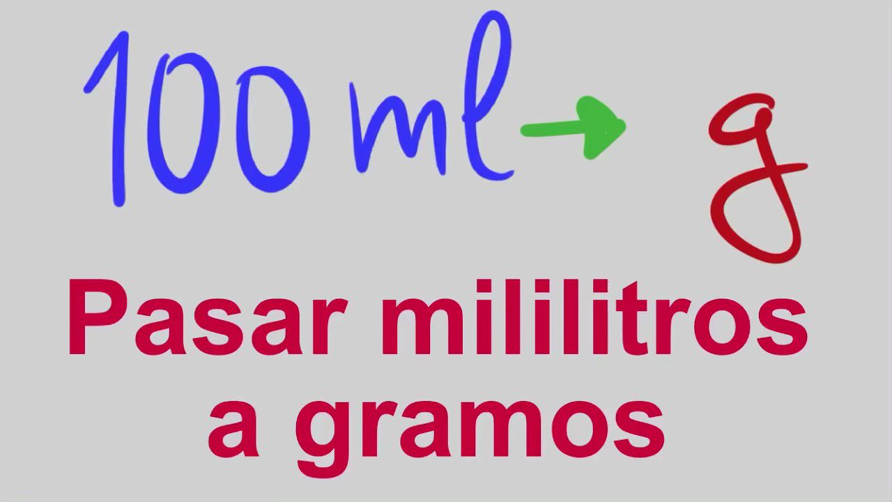 Cómo convertir mililitros a gramos en química fácilmente