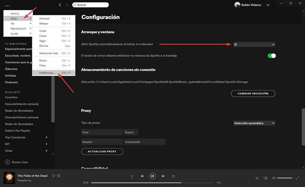 Cómo desactivar el inicio automático de Spotify al encender la PC