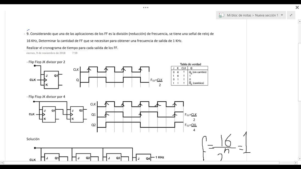 Cómo funciona un divisor de frecuencia utilizando flip flop JK