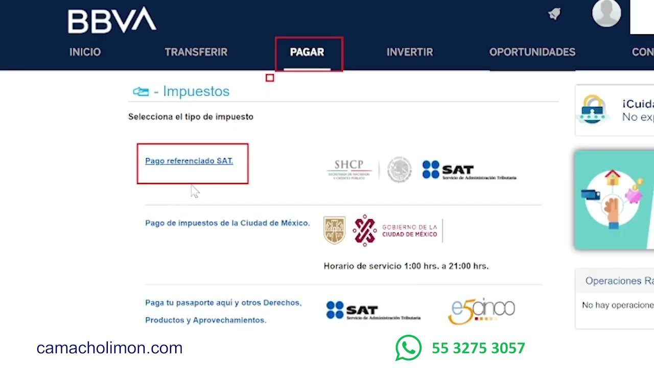 Cómo realizar pagos referenciados al SAT desde BBVA