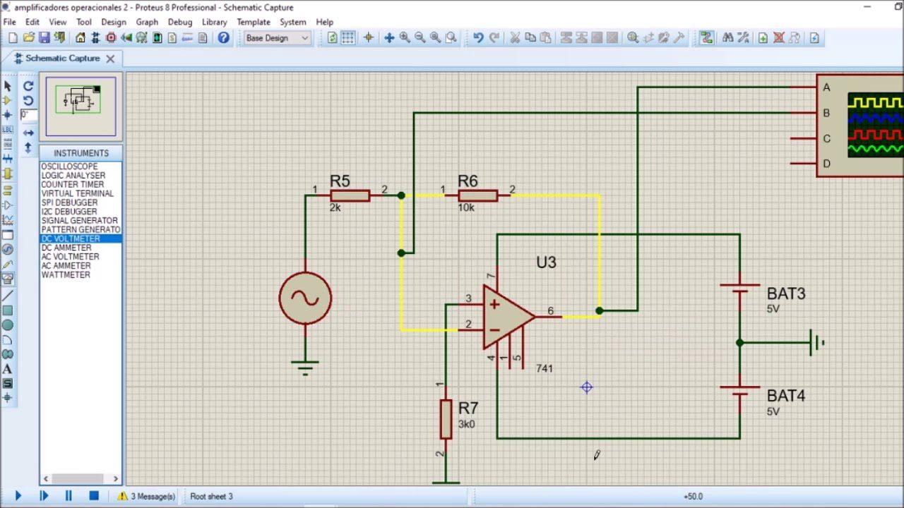 Cómo simular amplificadores operacionales en Proteus