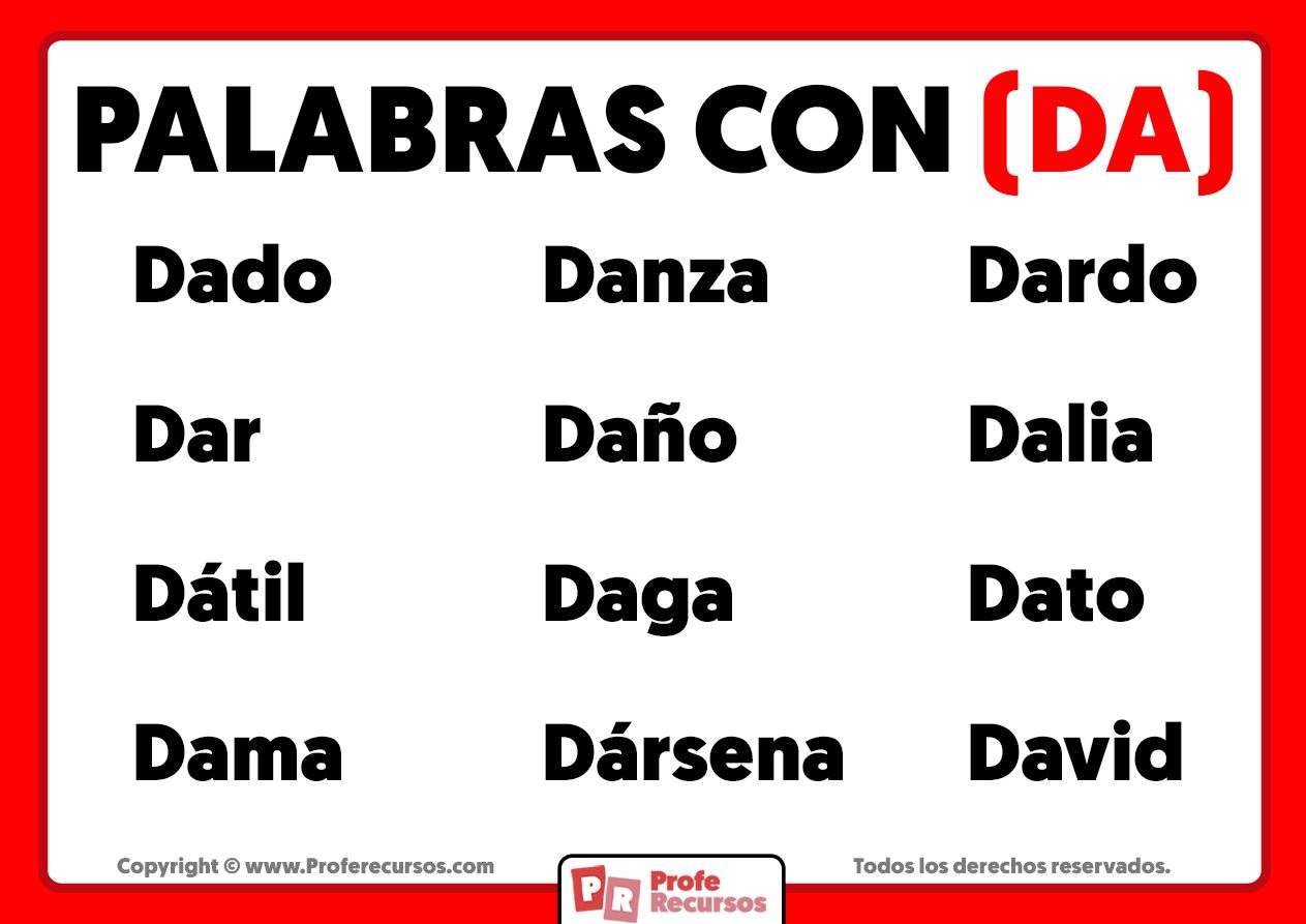Cuáles son las palabras que empiezan con "dar"