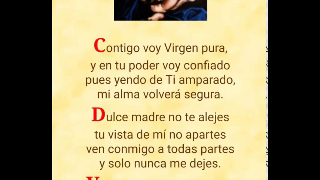 De qué trata la letra de "Contigo voy virgen pura y en tu poder voy ...