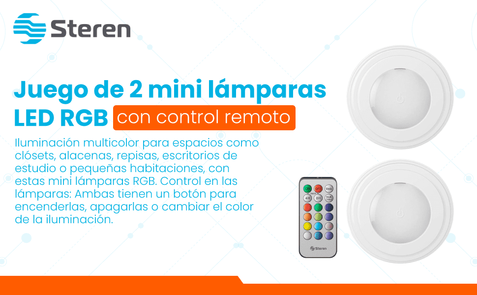 Qué características tiene la mini lámpara LED Steren