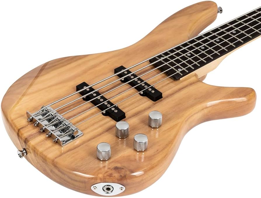 Qué características tiene un bajo eléctrico color madera